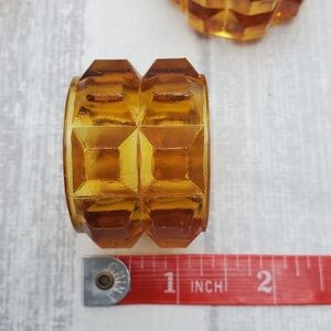 Vintage | Dining | Mcm Glass Amber Napkin Rings Set Of 8 | Poshmark